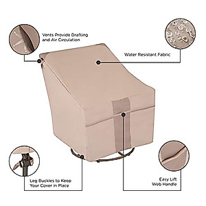 Modern Leisure Monterey Patio Lounge/Swivel Chair Cover - Weather-Resistant Fabric - Outdoor Furniture Protection Perfect for Patio, Deck, and Porch - 37.5" L x 39.25" W x 38.5" H - Beige - 1-Pack