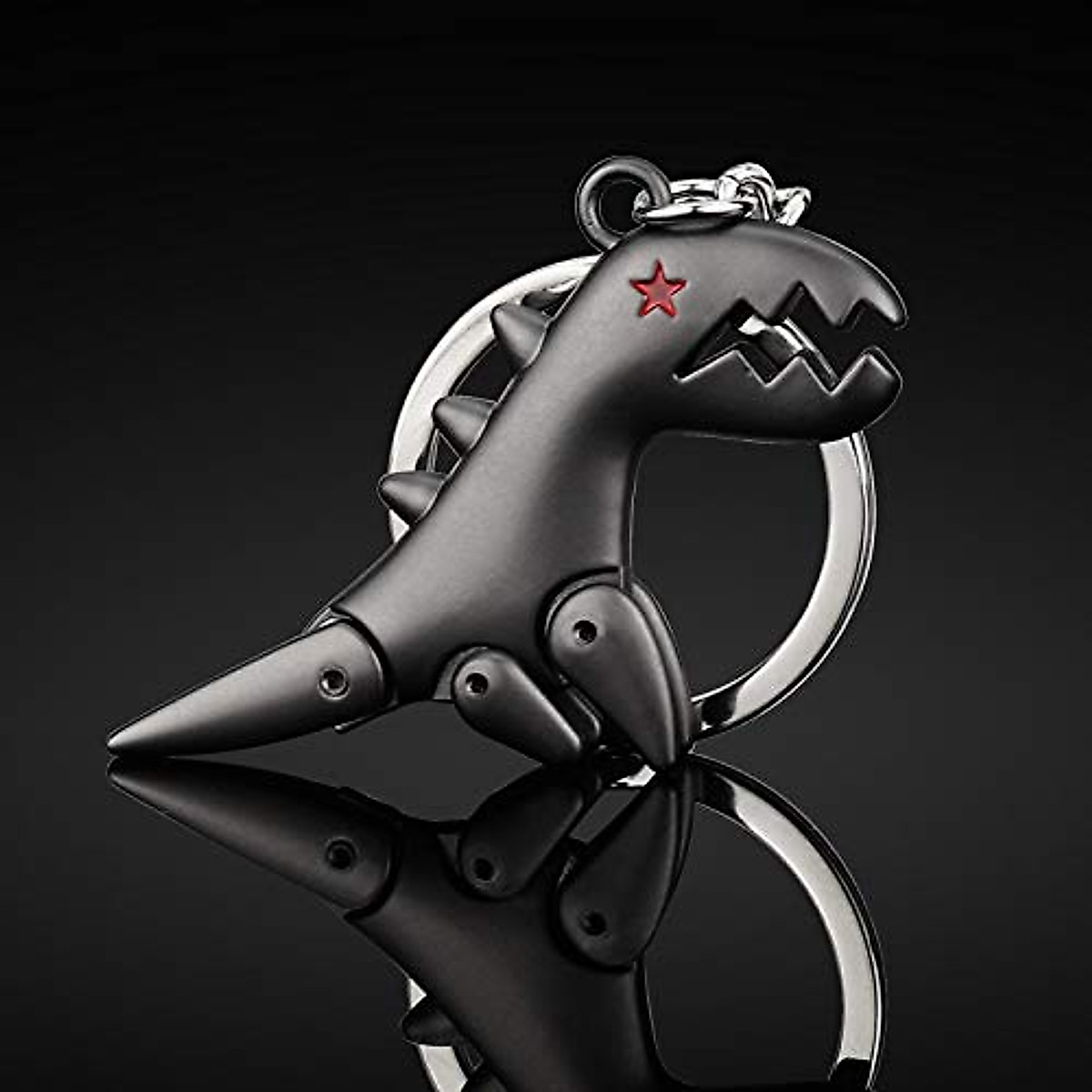 YONGYAN Dinosaur Cute Keychain Couple Keychain Pendant Unisex Car Keyring Alloy Bag Accessories for Men and Women (Black)