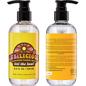 LUBILICIOUS PERSONAL WATER BASED LUBRICANT Warming Lube Pump Top 8.5 oz - Water Based Lubricant for Gentle Warming Lubrification - Trusted Lubricants for Privacy