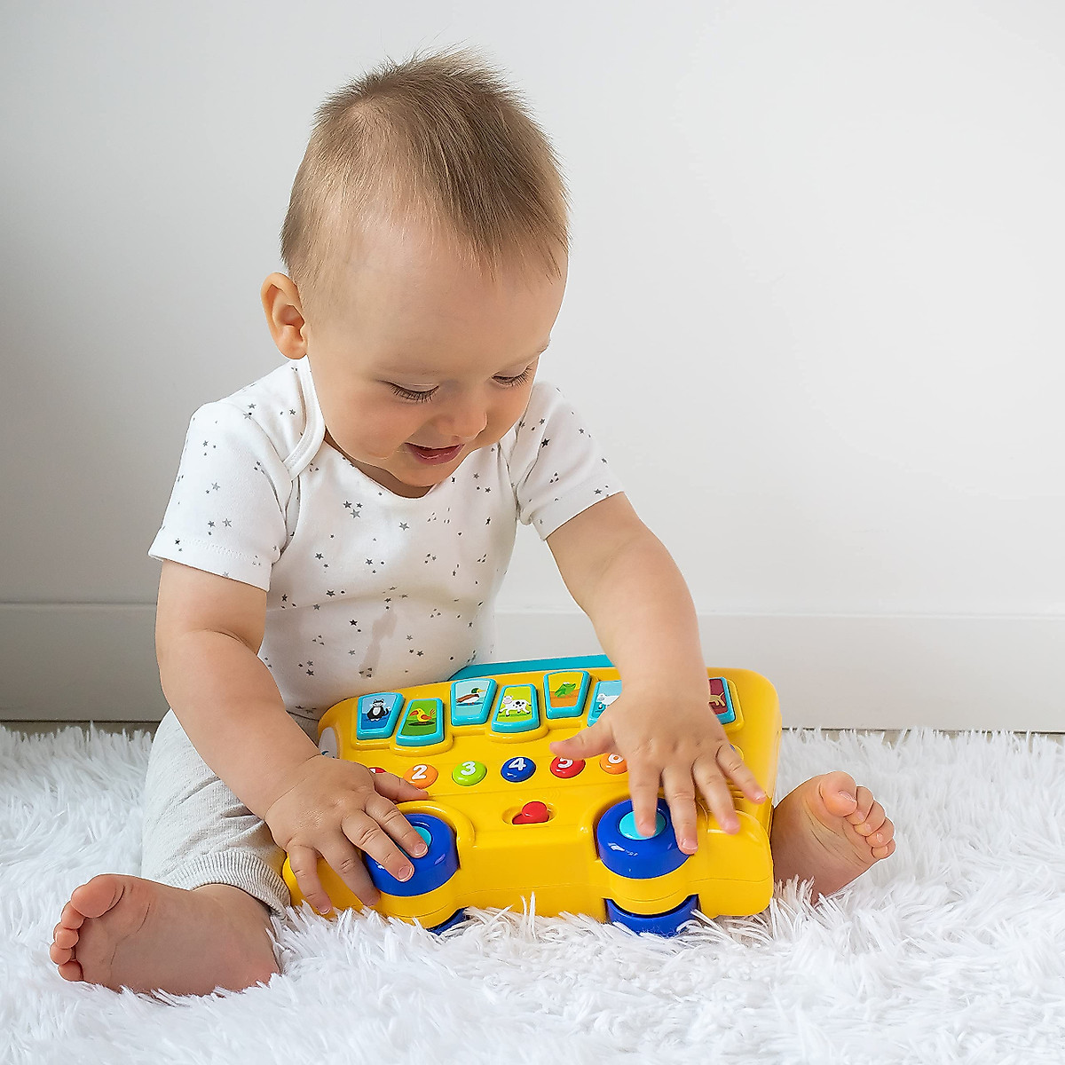 Animal Sounds Bus for Babies 6 Months Old & Up with Lights, Music, Numbers, Volume Control & More - Educational Baby Musical Toys