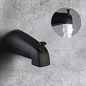 POP SANITARYWAR Shower Tub Faucet Set Matte Black Bathroom Rain Mixer 6 inch Shower Head System with Tub Spout Single Handle Shower Fixture with Valve and Tirm Kit