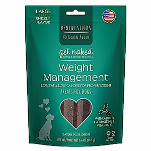 Get Naked Grain Free 1 Pouch 6.6 Oz Weight Management Dental Chew Sticks, Large