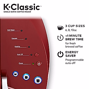 Keurig K-Classic Single Serve K-Cup Pod Coffee Maker, Rhubarb