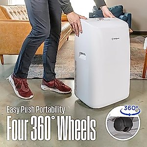 Westinghouse 14,000 BTU Air Conditioner Portable For Rooms Up To 700 Square Feet, with Heat Mode, Home Dehumidifier, Smart Wi-Fi Enabled, 3-Speed Fan, Programmable Timer, Remote Control, Window Kit