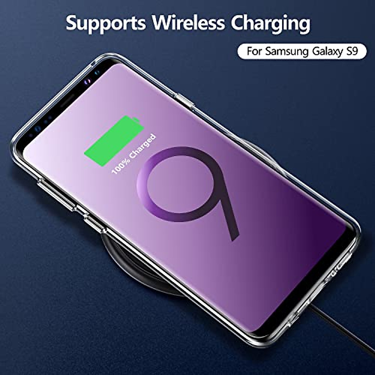 Rayboen for Samsung Galaxy S9 Case Crystal Clear Non-Slip Shockproof Protective Cover Hard PC Back & Soft TPU Frame Slim Sumsung Galaxy S9 Phone Case