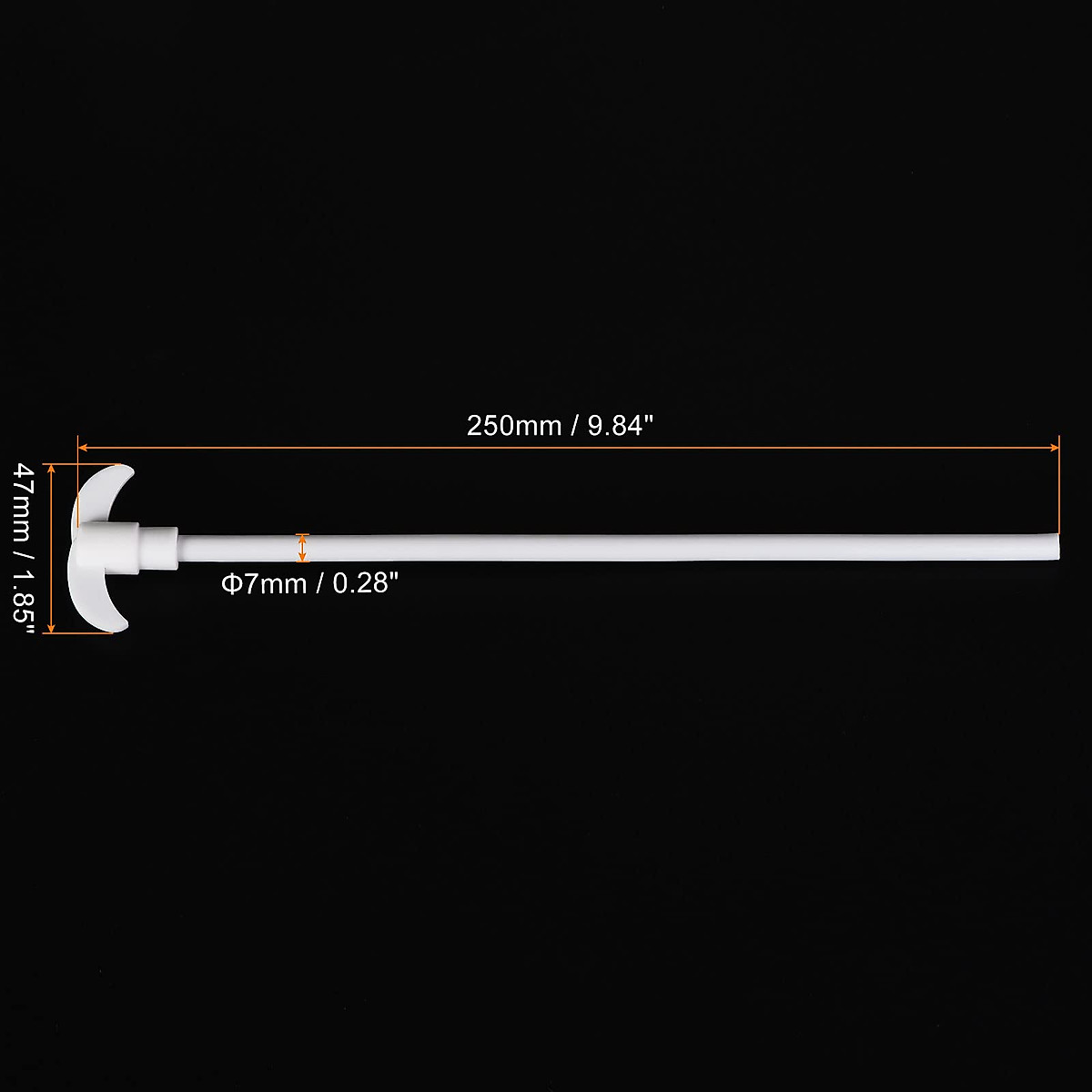 MECCANIXITY PTFE Electric Stirring Rod 250x47mm Overhead Stirrer Mixer Shaft with Foldable Paddle for Lab
