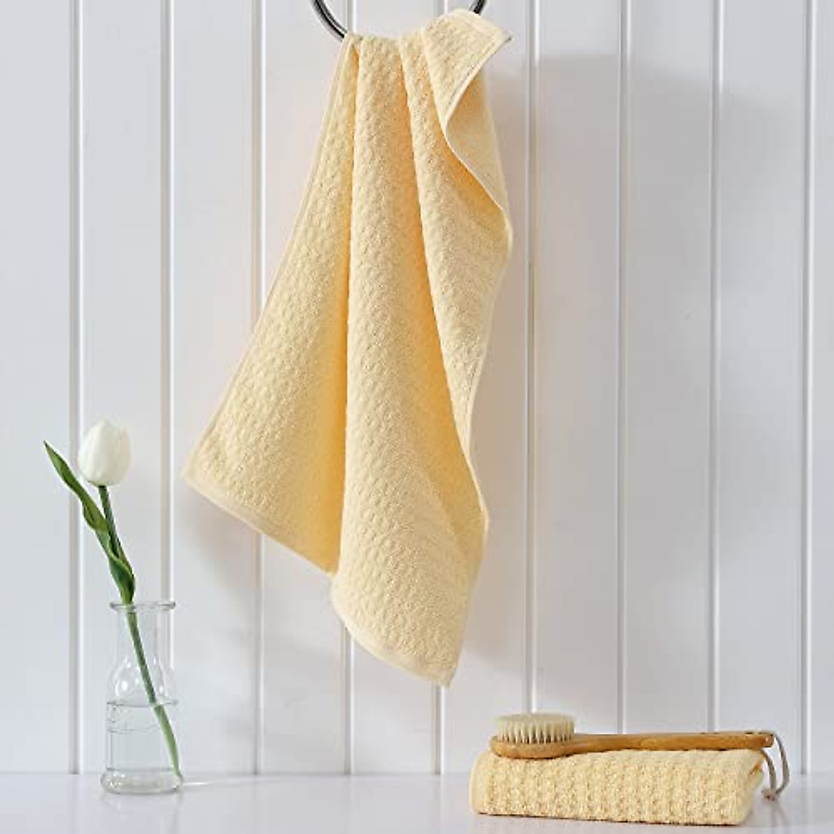 Tommy Bahama- Hand Towel Set, Highly Absorbent Cotton Bathroom Decor, Low Linting & Fade Resistant (Northern Pacific Yellow, 2 Piece)