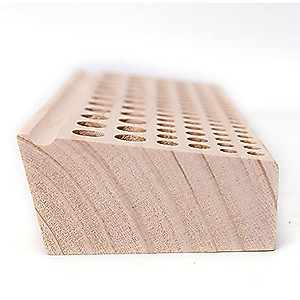 98 Holes Wooden Professional Leathercraft Tool Holder Rack Stand Leathercraft Stand Holder Organizer Leather Tools Storage Holder for Leather Working Tools Organizer Storage Wooden Leather Holder Tool
