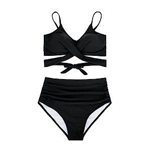American Trends Womens High Waisted Bikini Swimsuits Push Up Bikini Sets Sexy Bathing Suits Two Piece Swimsuit