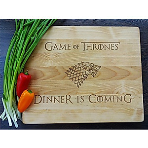 Algis Crafts | Chopping Board - DINNER IS COMING | Wedding Gifts for Couples, Anniversary Gift, First Home Gift | Handmade Birthday Gift | Laser Engraved Cutting Board