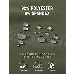 Rdruko Men's Outdoor Hiking Shorts Water Resistant Stretch Cargo Shorts for Men Camping Athletic Shorts with Pockets,Army green,L