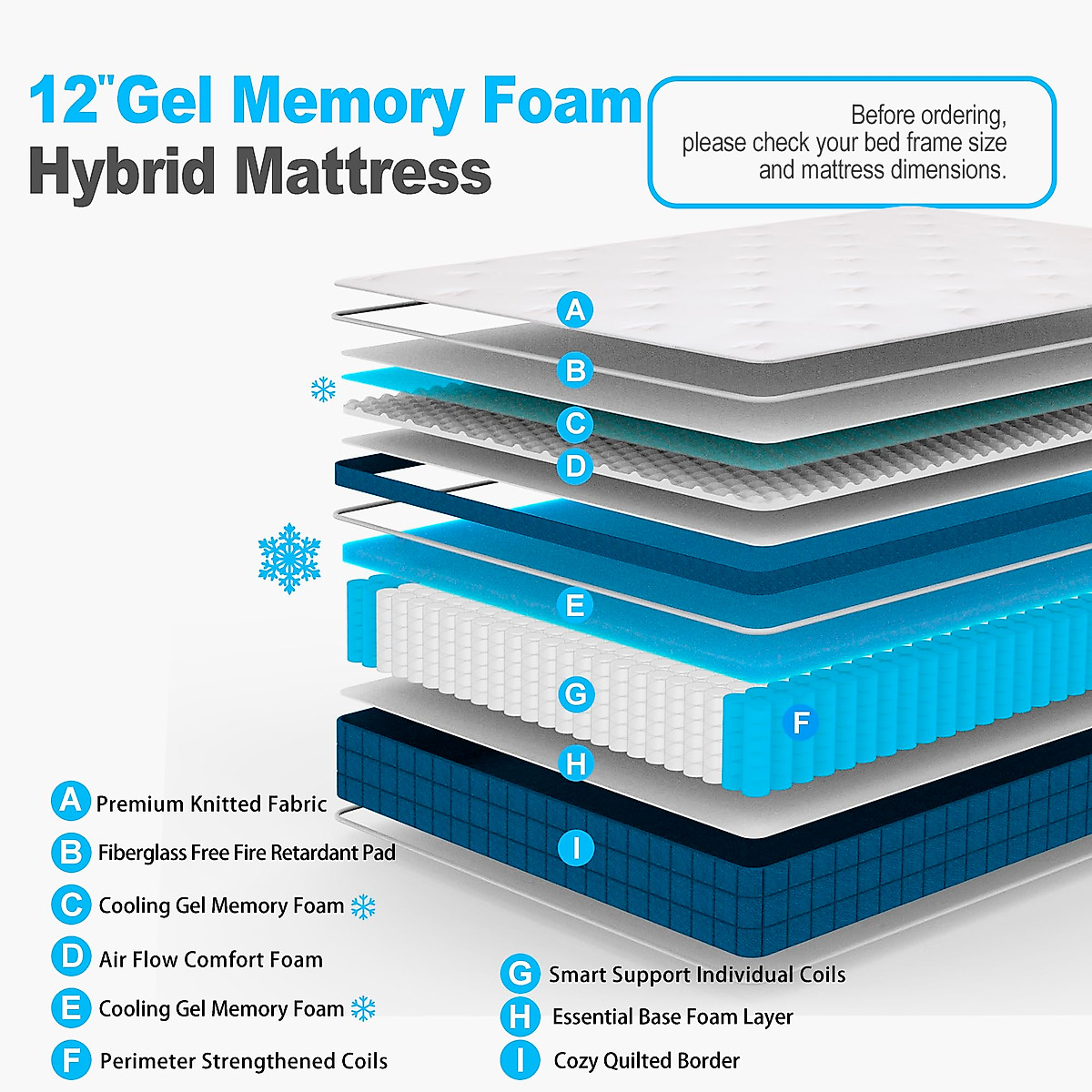 Planet Sleepings 12 Inch TwinXL Hybrid Mattress Bed in a Box,Medium Firm Gel Memory Foam Mattress with Individually Wrapped Pocket Coils Innerspring for Motion Isolation, CertiPUR-US