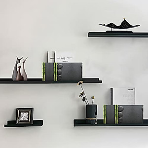 Poeticcity Black Zen Basalt Stones with Dew Green Bamboo on Dark 2 PCs Collapsible Felt Cloth Storage Box, Rectangular Desk Organizer Basket Bin, Detachable Laundry Hamper Counter Holder Box