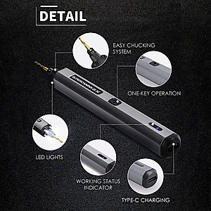 ARROWMAX Mini Electric Drill 15 in 1 with Benchtop Press, Cordless, LED Lights, Needle Vise Hand Drill Kit, 10 HSS Drill bits, 3/32-Inch Keyless Chuck, Variable Direction (SDS MINI PLUS)