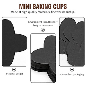 200Pcs Cupcake Liners, Truffle Wrappers Paper Chocolate Cups Candy Cups Baking Liners for Wedding Party Birthday Baby Shower Christmas Valentine Day (Black)