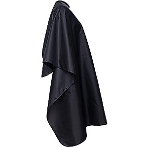 VETUZA Professional Barber Cape, Salon Cape with Snap Closure for Hair Cutting, Black 59" x 51"