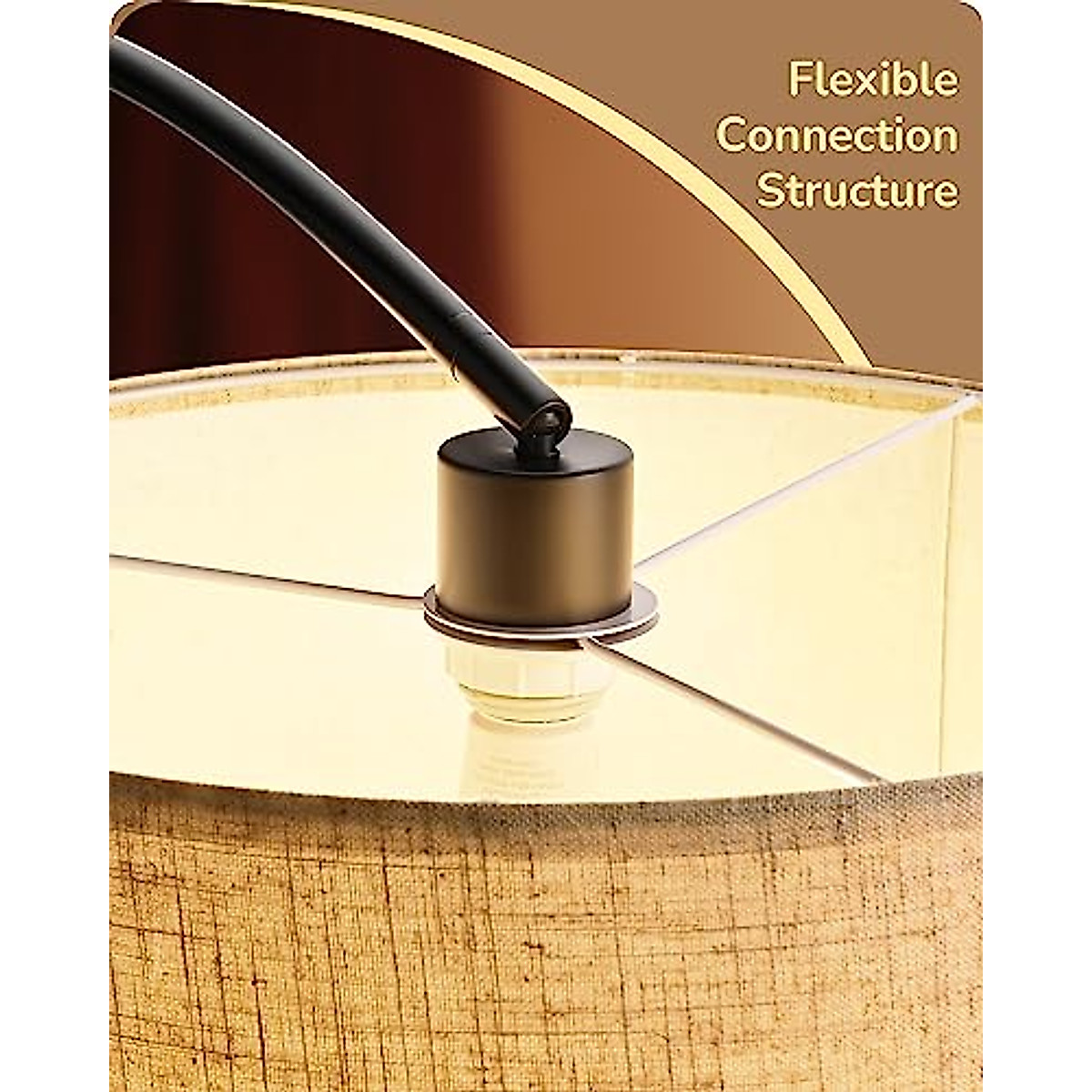 EDISHINE Arc Floor Lamp with Remote Control, Modern Floor Lamp with 5 Color Temperature & Dimmable Bulb, Metal Standing Lamps with Hanging Shade for Living Room, Bedroom, Office, Black