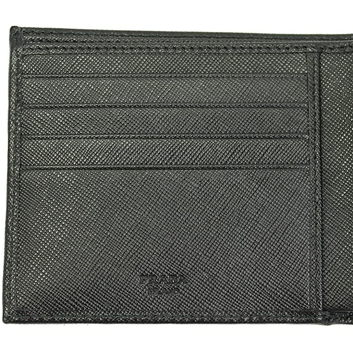 Prada Mens Blue Saffiano Leather Bi-fold Wallet 2m0738 Baltico+Nero