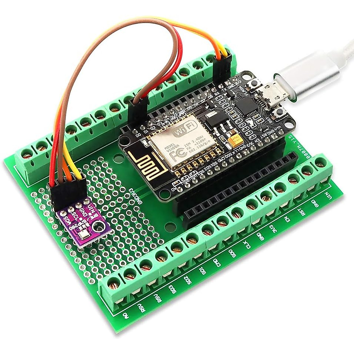 KeeYees 2pcs Expansion PCB Board with Screw Terminal Block Pin Header for ESP8266 for NodeMCU Development Board