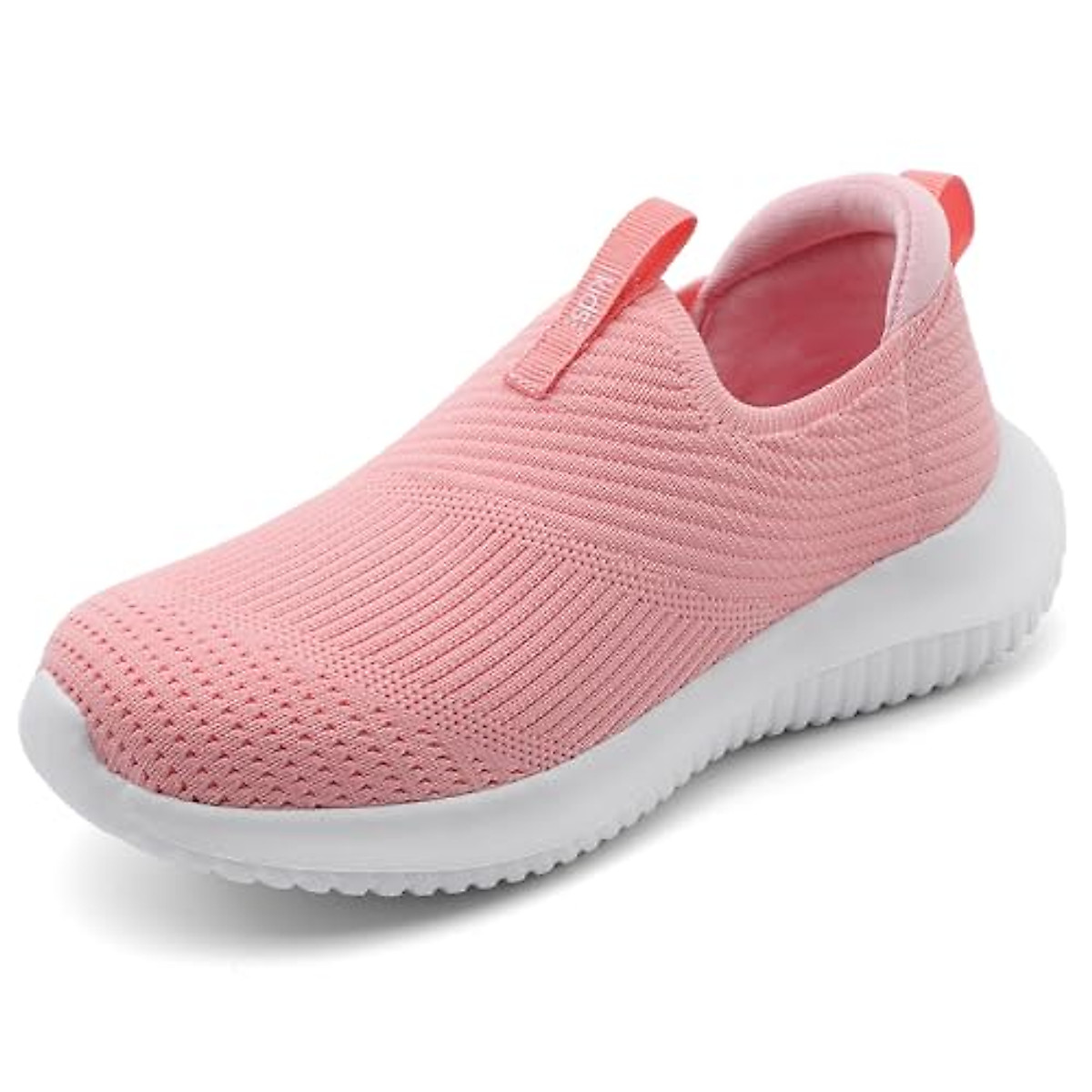 STQ Girls Shoes for Kids Slip on Sneakers School Gym Athletic Tennis Shoes Pink Size 2 Little Kid