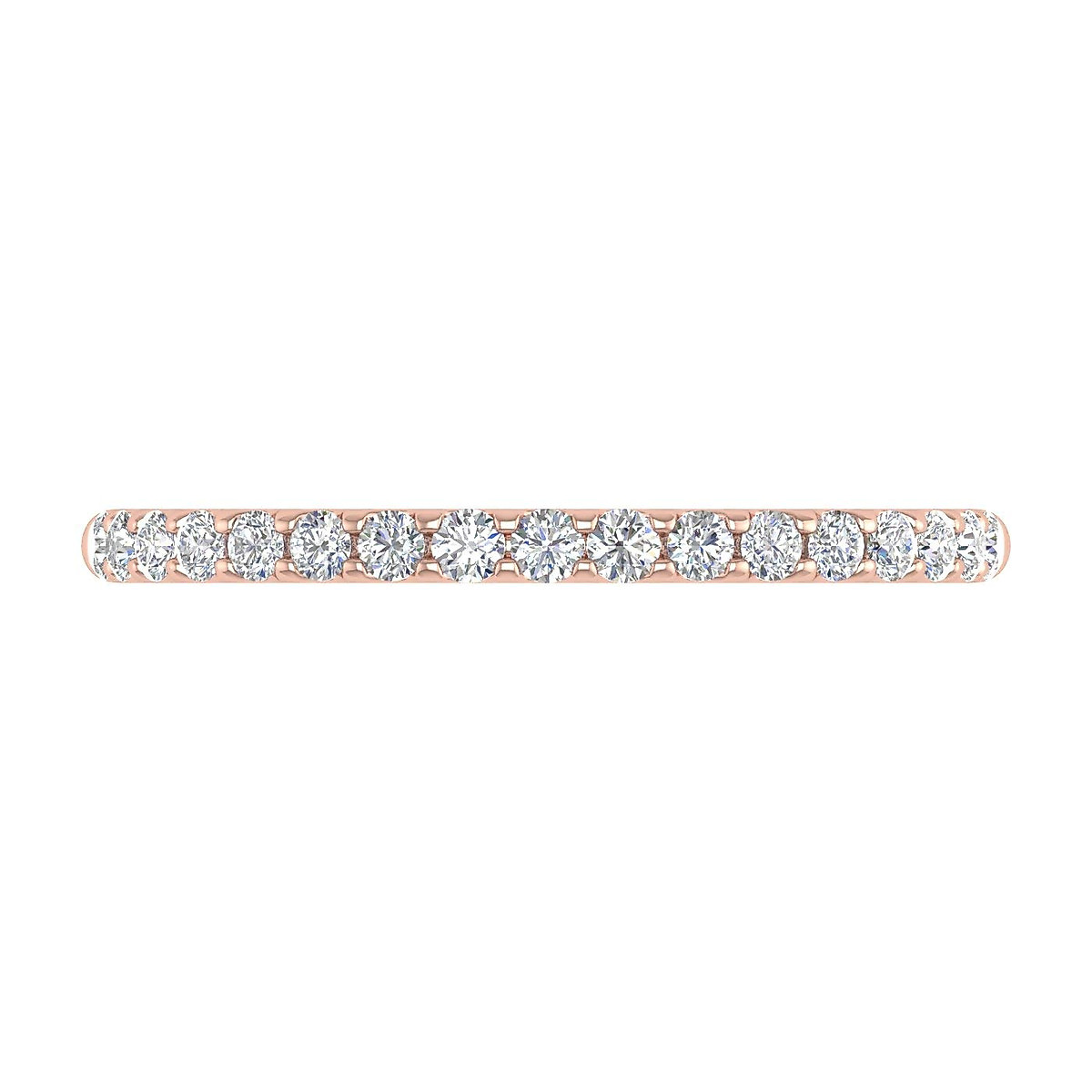 1/4 Carat Round Diamond Wedding Band Ring in 10K Rose Gold (Ring Size 7)