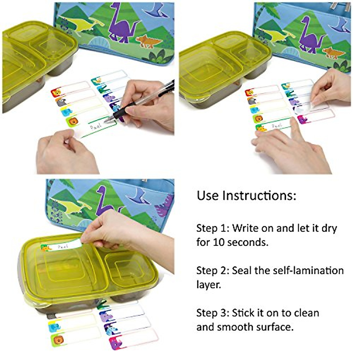 Youngever 180 Pack Baby Bottle Labels for Daycare, Waterproof, Self-Lamination, Write-on, 60 Fun Design