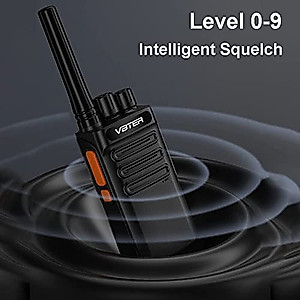 VBTER Walkie Talkies Rechargeable with Earpieces Mic, Two-Way Radios Long Range USB Cable Charging 14 Channel Handheld Transceiver Walky Talky（2 Pack）