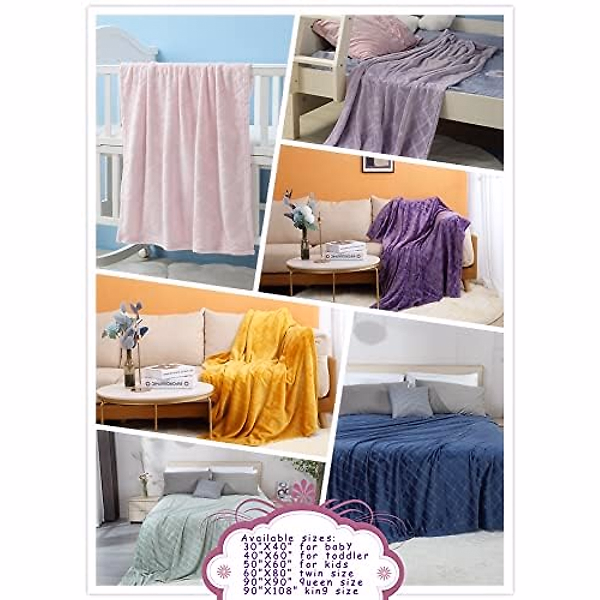 CREVENT Comfy Small Plush Flannel Fleece Throw Blanket for Infant Girls and Boys/Kids/Toddlers Spring Summer All Seasons(30"X40" Light Grey)