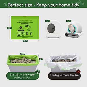 90 Count Biodegradable Cat Litter Bags Compatible with Meo* Self-Cleaning Litter Box, Pet Automatic Waste Drawer Liners, Drawstring Kitty Compostable Poop Replacement Bags (18.1" x 15")