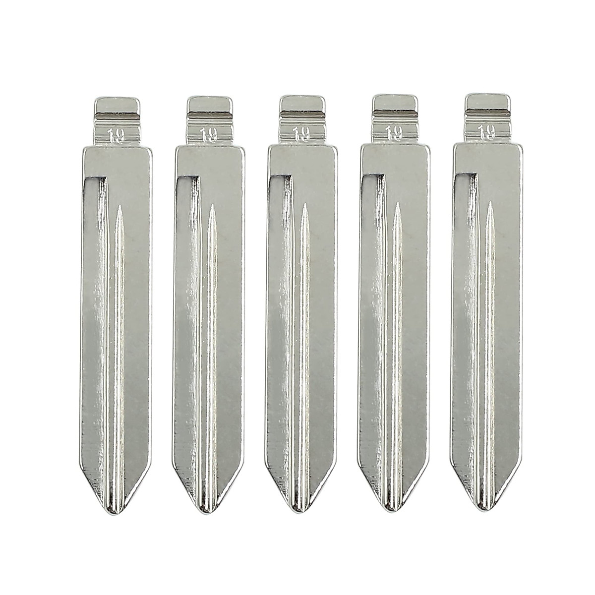 X AUTOHAUX 5 Pcs Metal Car Flip Remote Folding Key Blank Blade Replacement Uncut Silver Tone for Ford for Mercury