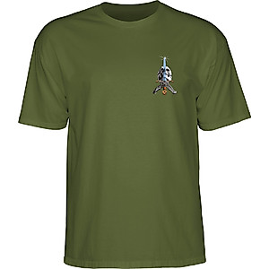 Powell Peralta Skull & Sword T-Shirt, Military Green '2', Large
