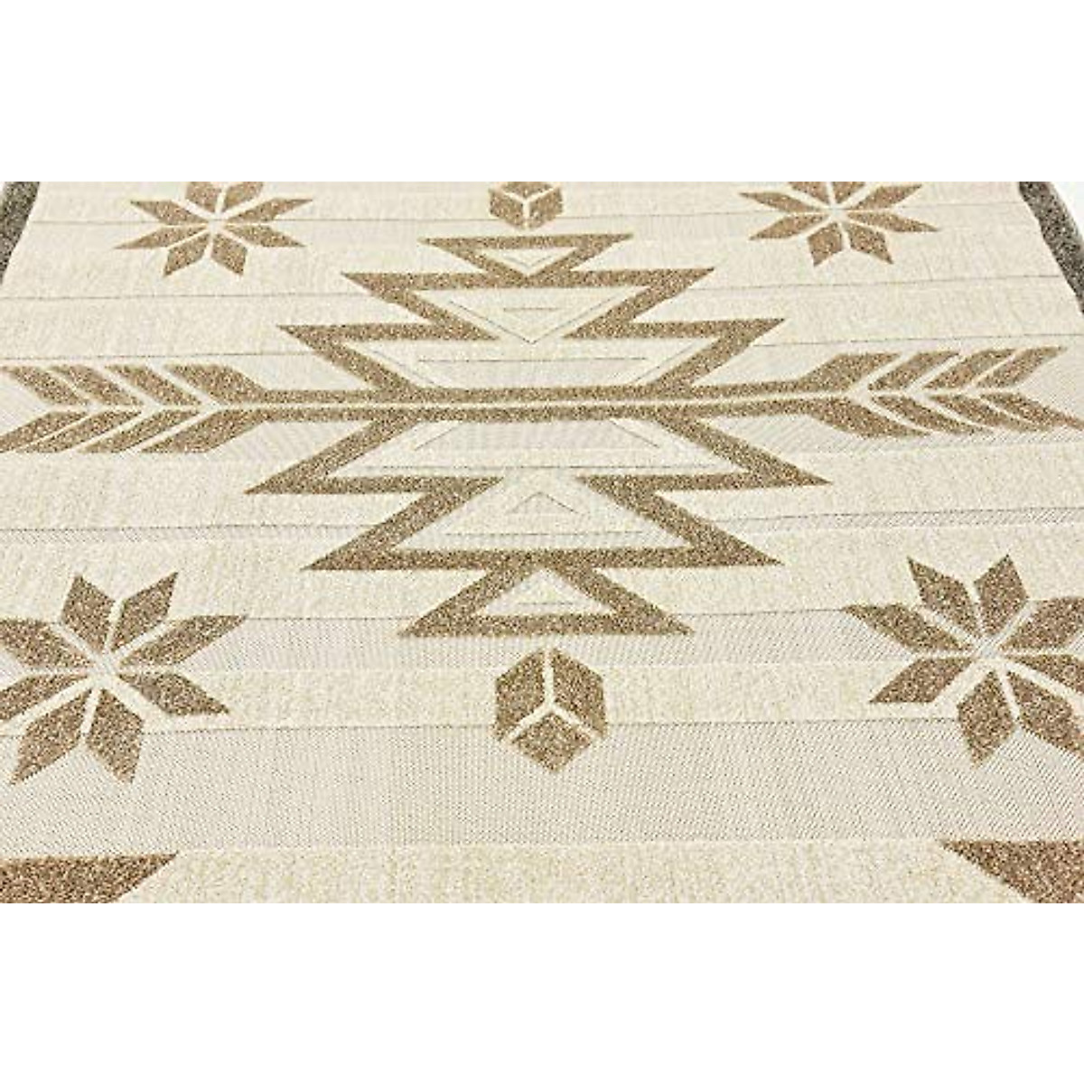Unique Loom Outdoor Modern Collection Area Rug - Albuquerque (5' x 8' Rectangle, Beige/ Brown)