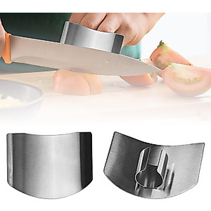 Stainless Steel Finger Guard, 2024 Upgrade Multifunctional Finger Protector for Cutting Food Slicing Finger Guard, Premium Slicing Tool Guard Finger Protector for Slicing, Chopping Vegetables (A-2Pcs)