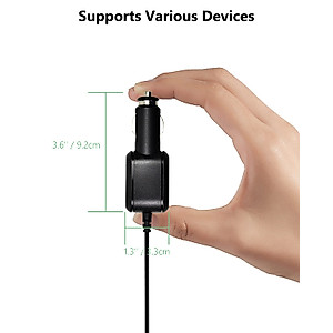 Car Charger Adapter for Portable DVD player, 6 Ft New Replacement Cigarette Lighter Power Cord Charger for Portable DVD Player