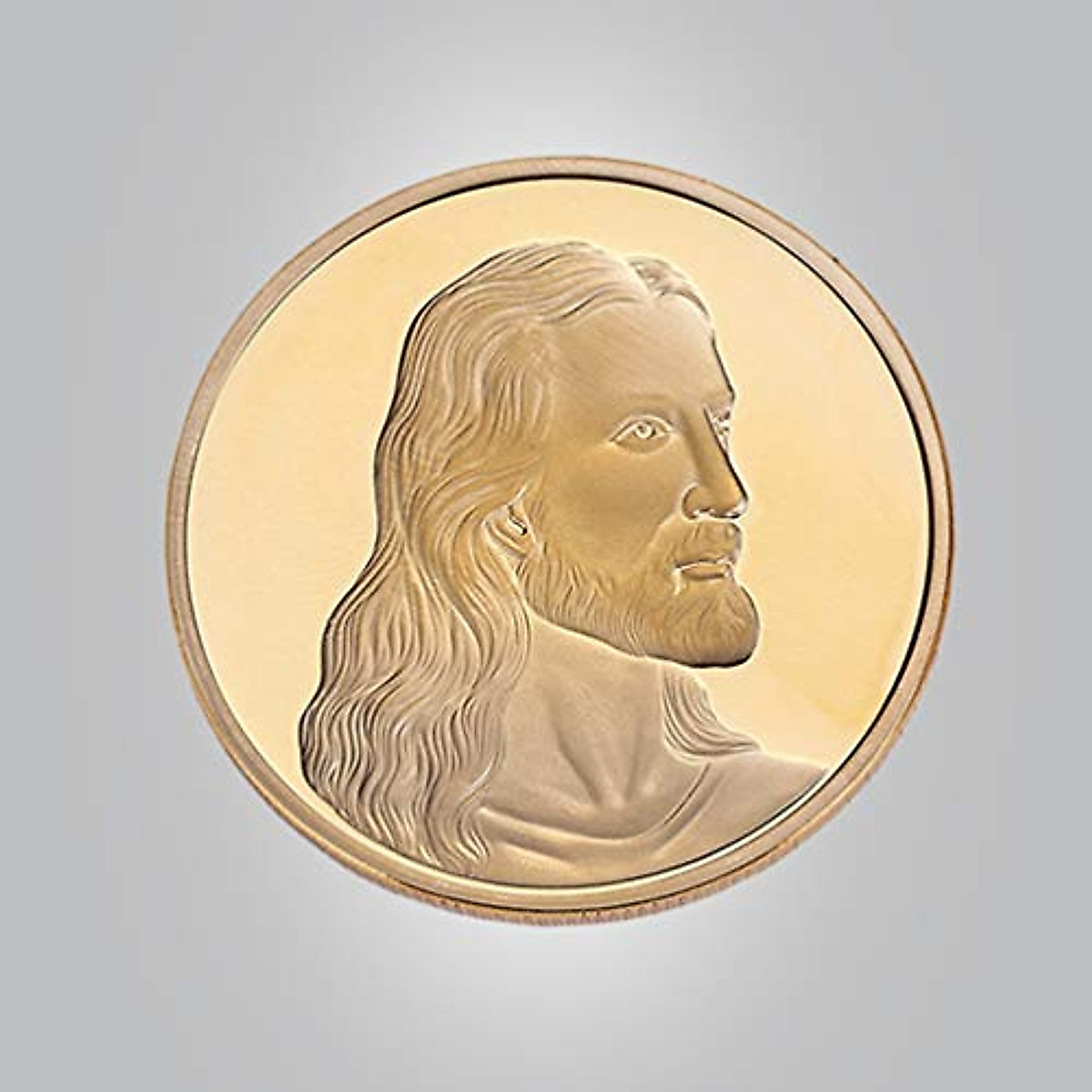 VORCOOL Jesus Commemorative Coin Collection Christ Religion Souvenir Challenge Coin Religious Badge for Easter Party Favor Home Decoration Golden