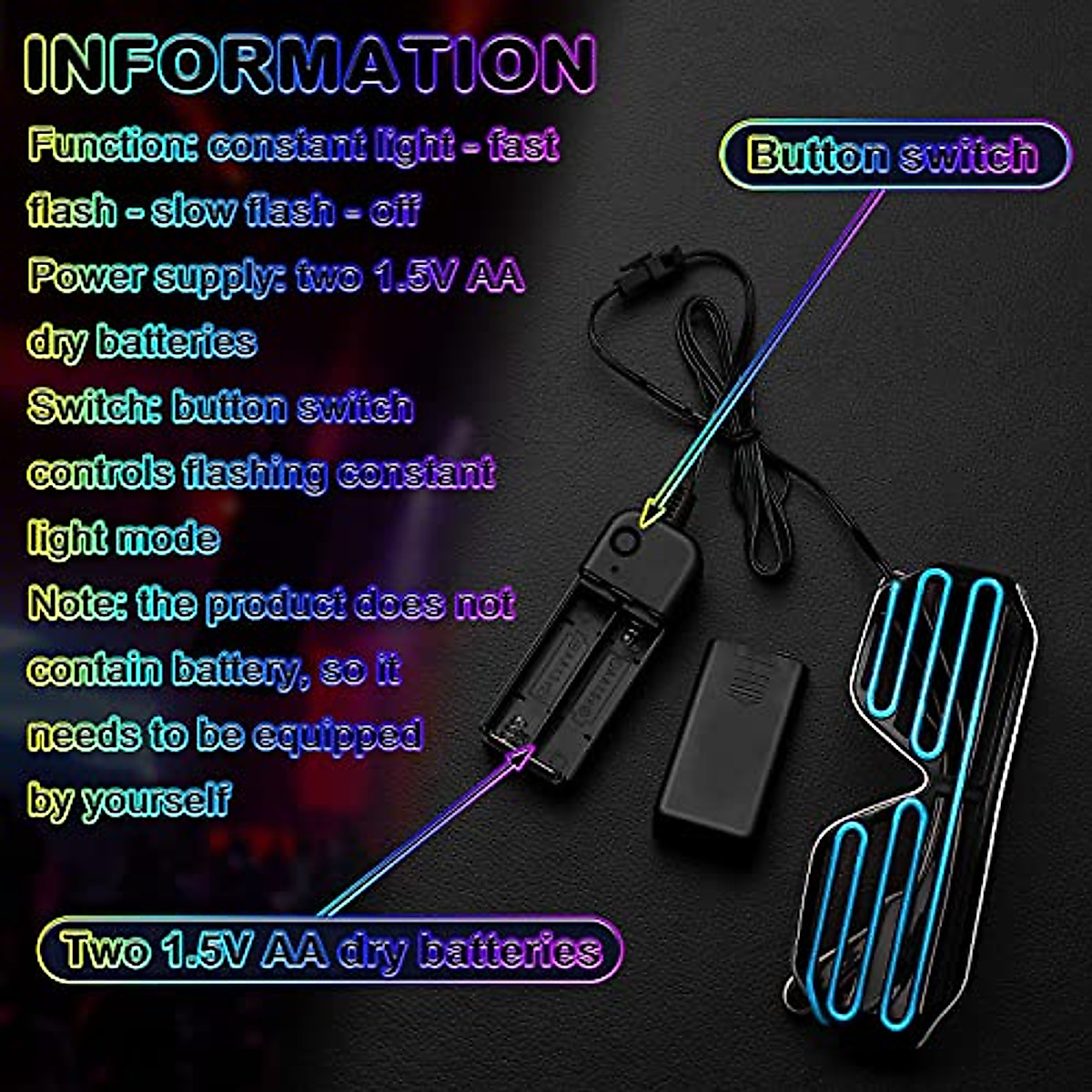 TOODOO 4 pcs Shutter Flashing Sunglasses Light up Glasses LED Neon Rave Glasses Glow in The Dark(Fresh Color)