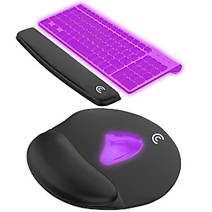 4pc Premium Wrist Rests for Keyboard and Mouse Pad Set - Memory Foam Cushion, Black - Ergonomic Wrists Hand Arm Rest Support for Laptop Computer Desk and Gaming - Carpal Tunnel Syndrome Relief