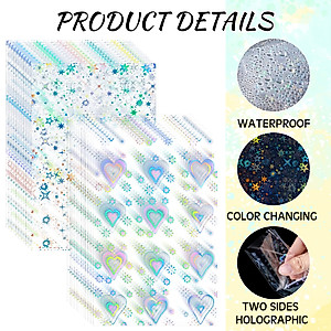 200 Pcs Holographic Card Sleeves Include 100 Pcs Love Heart Shape and 100 Pcs Little Star Laser Flashing Card Sleeves Trading Cards Film Kpop Card Protector Holographic Foil Protective Cover