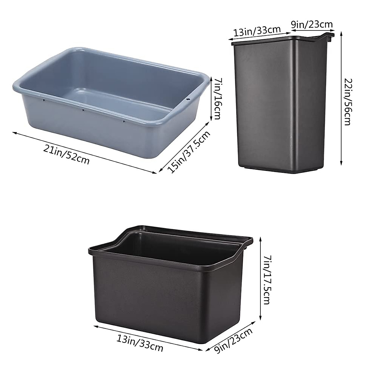 Storage Cart 3 Tier Heavy Duty Commercial Grade Utility Cart,Dish Cart for Restaurant,Multi-Function Mobile Shelving Unit Organizer for Hotel,Restaurant,Kitchen,Laundry Room with 6 Basin 2 Barrels