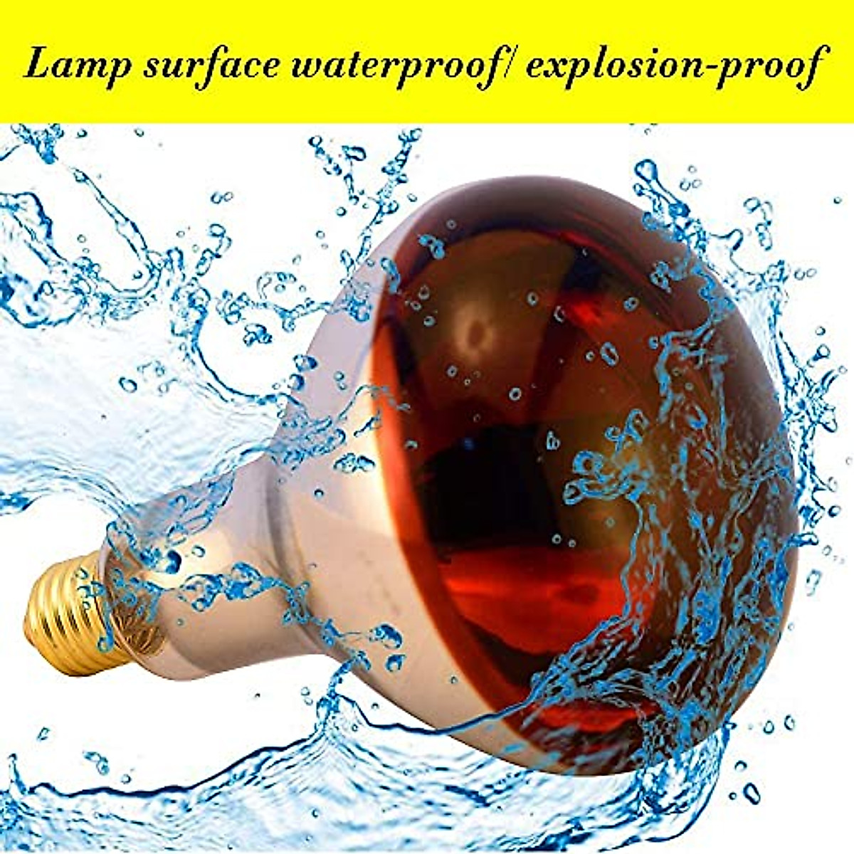 BONGBADA Heat Lamp Bulb R40 250 Watt 2 Pack Painted Red Infrared Glass Lamp Bulb for Food Service, Brooder Bulb, Chicks, Pet, Bathroom (Red Painted-1.0 Version, R40/250W)