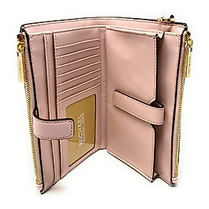 Michael Kors Jet Set Travel Double Zip Wristlet (brown softpink)