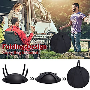 Cogesu Fire Pit, Fire Pits for Outside, 22 inch Portable Folding Wood Burning Firepit with Carry Bag Spark Screen & Poker Stick, 2 Pack Grate for Camping Picnic Backyard Garden