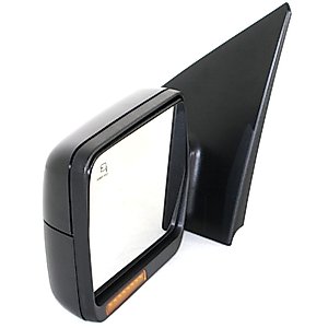 Kool Vue Left Power Heated Door Mirror Compatible With Ford F-150 2007-2008 Power Fold With Signal Light, Memory & Puddle Lamp Paintable