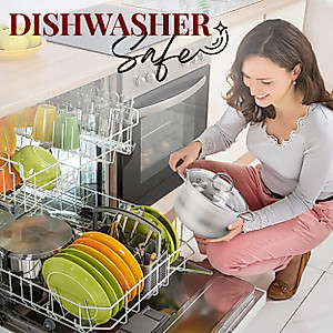 Alpine Cuisine Stainless Steel Dutch Oven Belly Shape 2 Quart - Dutch Oven Pot with Lid, Stove Top Cookware for Cooking, Comfortable Handles, Dishwasher Safe & Easy to Clean