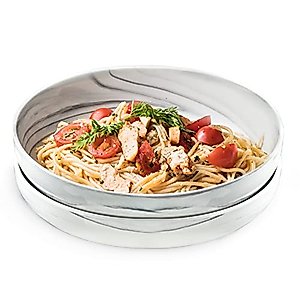 LYEOBOH Porcelain Serving Bowls, Salad Pasta Bowls for Kitchen, Stackable Bowl Set of 2 for Entertaining Thanksgiving Christmas, Ceramic Dinner Bowl, 10 inch, Gray
