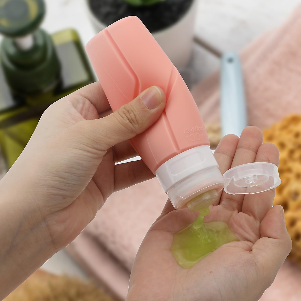 HOLIKA Travel Bottles for Toiletries, Tsa Approved 3oz Portable Travel Bottles. BPA Free Leak Proof Squeeze Travel-Size Containers Refillable Liquid for Shampoo Conditioner (Multicolored C)