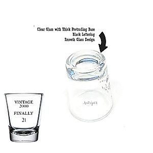 21st Birthday Shot Glass -21st Birthday Gifts- Finally 21 (2000)- 21st Birthday Compliments Birthday Decorations