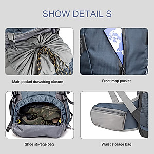 DADAYIYO 50L Hiking Backpack Lightweight Water Resistant,Mountain Climbing Camping Outdoor Sport Daypack Bag with Rain Cover(Orange)