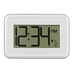La Crosse Technology 513-113W-INT Digital White Wall Clock with Temperature & Countdown Timer