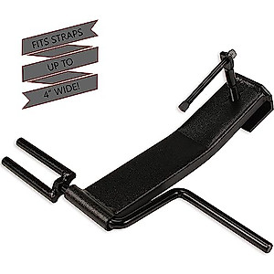 Cargo Tie-Downs Strap Winder, Black Powder Coated Steel, Roll-up Flatbed Trailer Winch Straps up to 4" Wide, Used in Trailers, Trucks, Warehouses, Docks, Vans